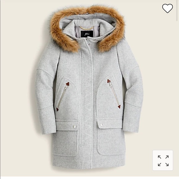 J. Crew | Jackets & Coats | Nwt J Crew Parka In Lt Gray Italian Stadium ...